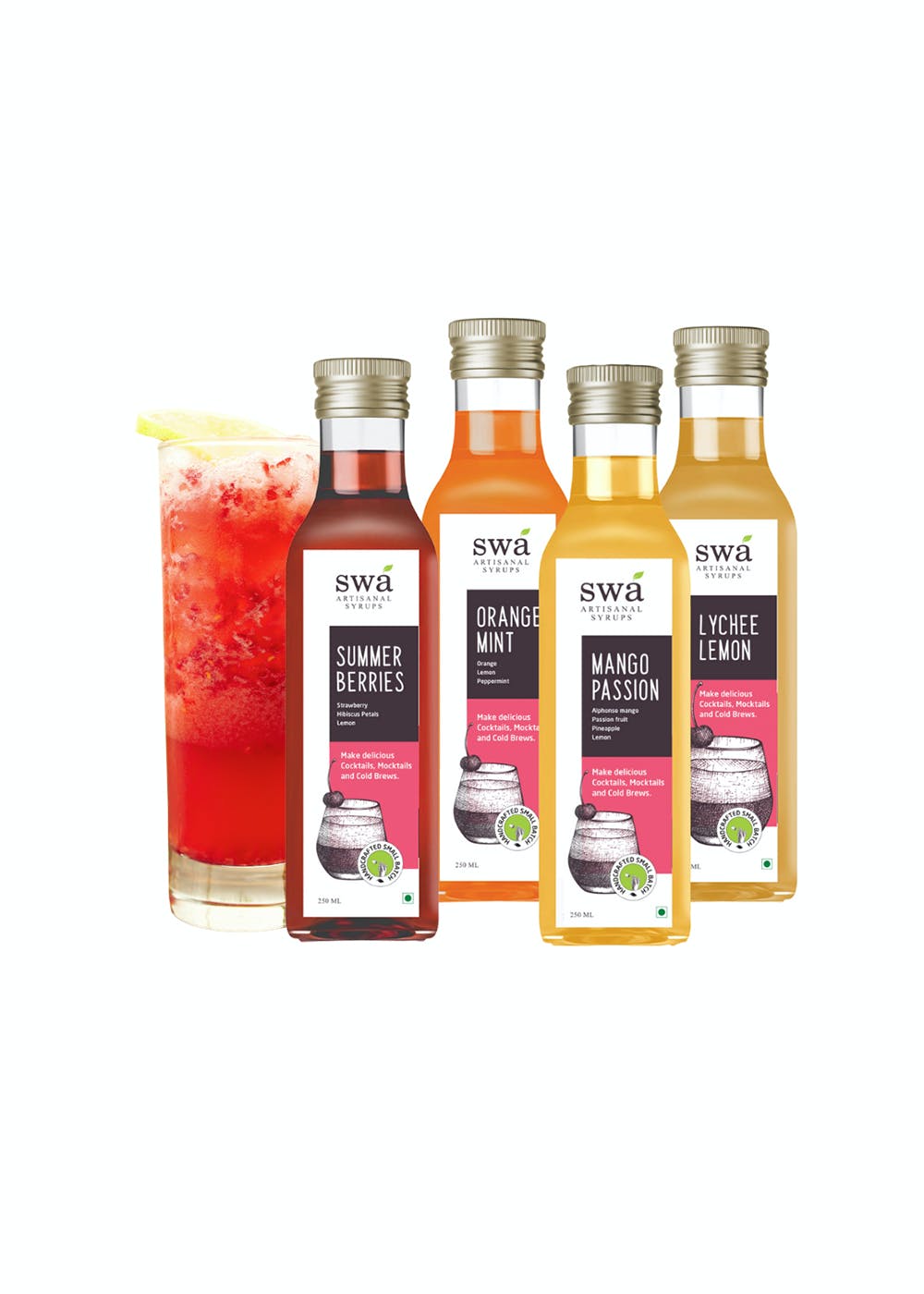 Get Mocktails & Party Drinks Mixer Combo - Pack of 4 Syrups (250ml x 4 ...