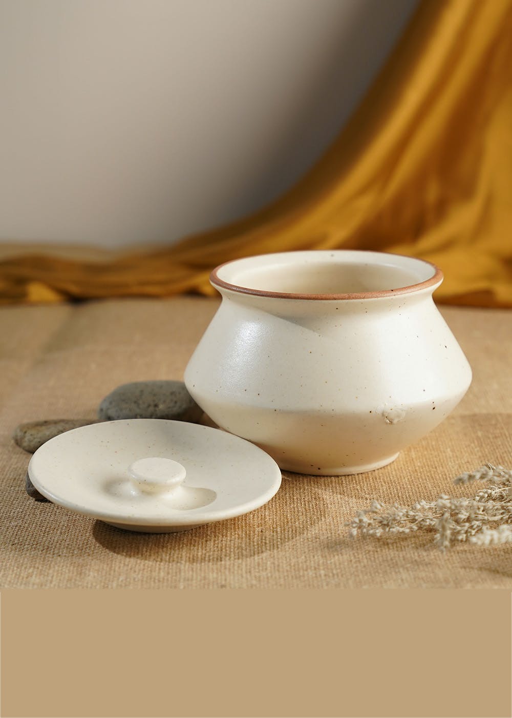 Get Ceramic Cream Dotted Handi (Set of 2) at ₹ 1349 | LBB Shop