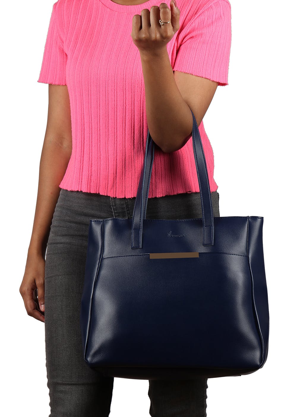 Get Front Pocket Detail Navy Formal Handbag at ₹ 599 | LBB Shop