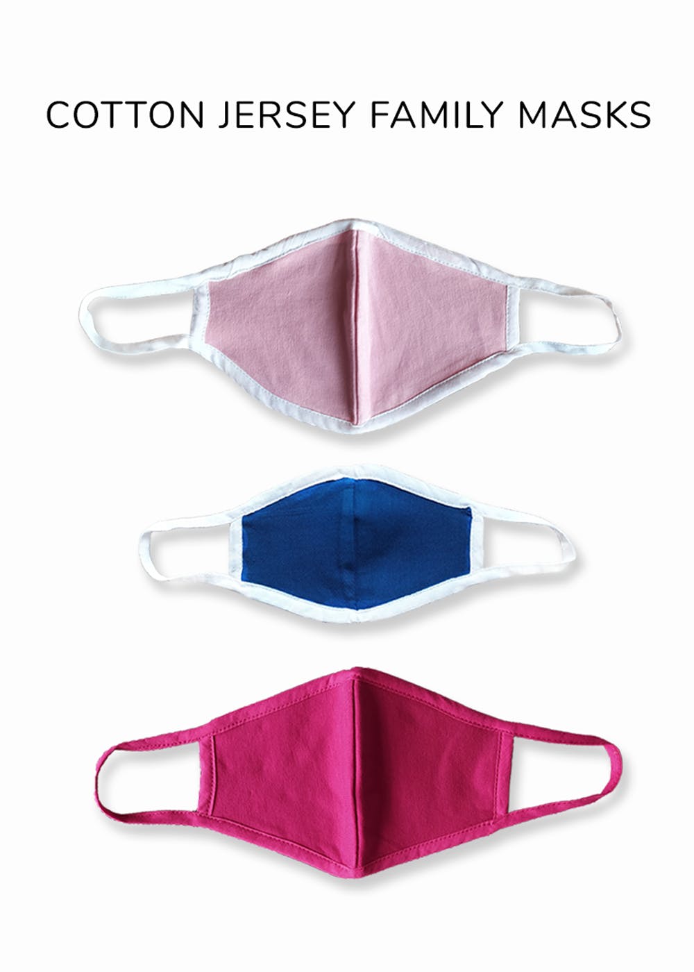 Get Cotton Jersey Family Masks- Set of 3 at ₹ 300 | LBB Shop