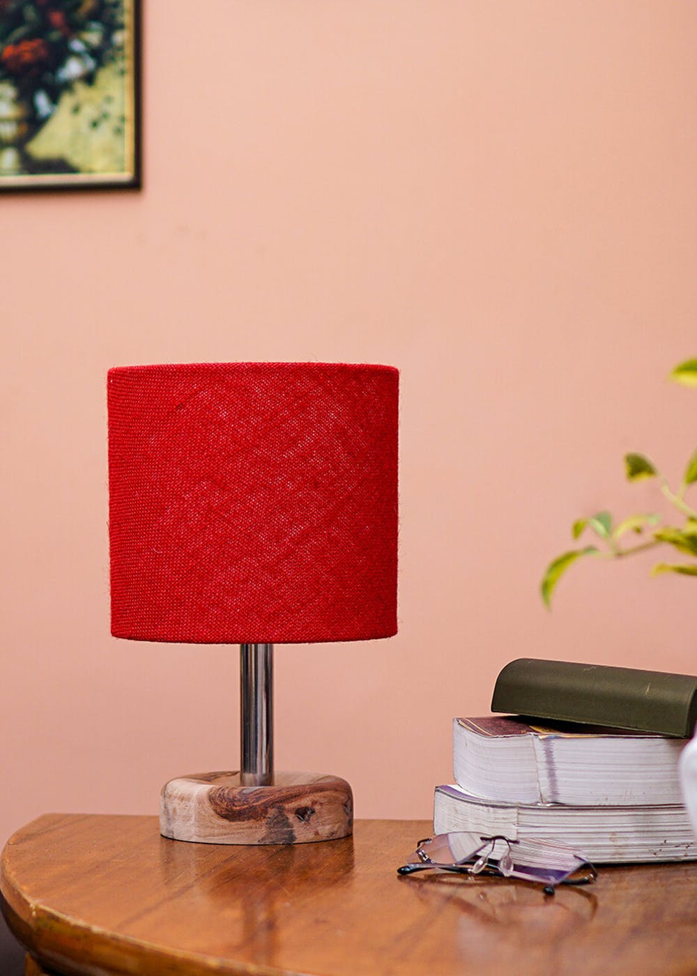 Get Edra Table Lamp With Red Cylindrical Shade at ₹ 1790 | LBB Shop