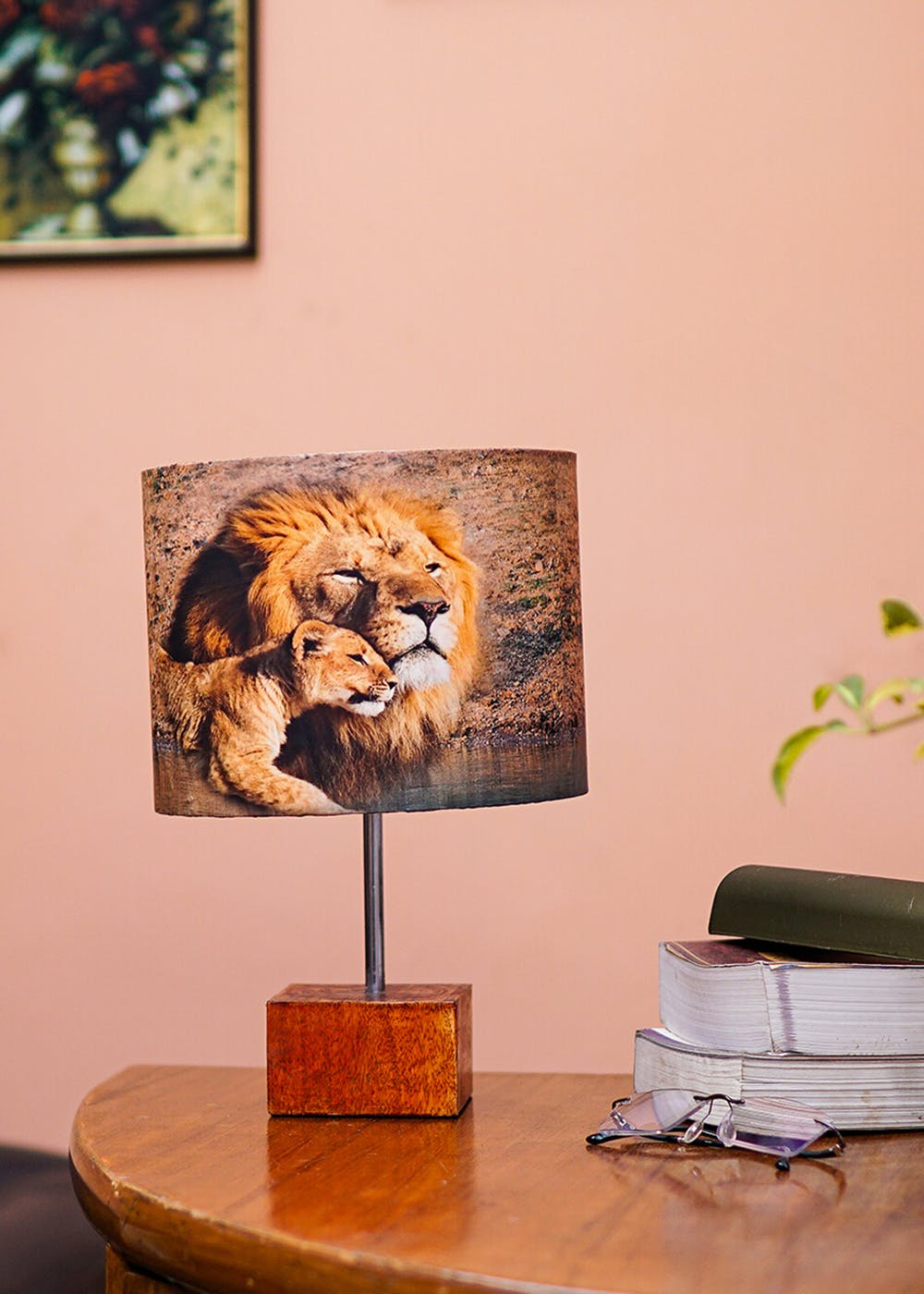 Get Ema Table Lamp with Lion Printed Shade at ₹ 2390 | LBB Shop