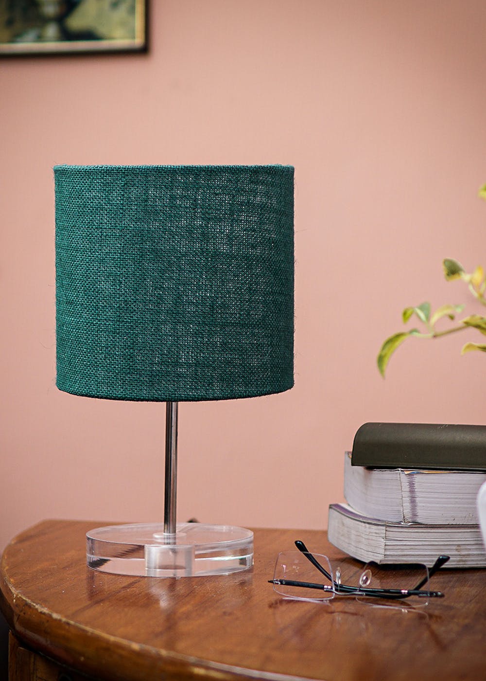 Get Celeste Table Lamp With Dark Green Cylindrical Shade at ₹ 2390 ...