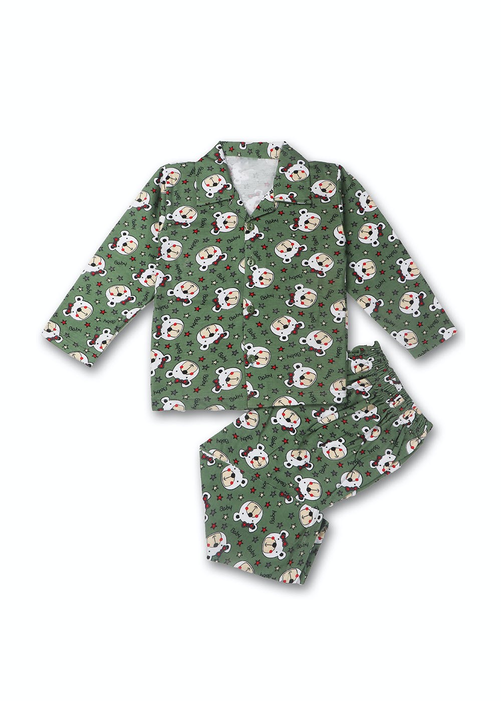 Get Bear Face & Star Printed Nightsuit Shorts Set at ₹ 599 | LBB Shop