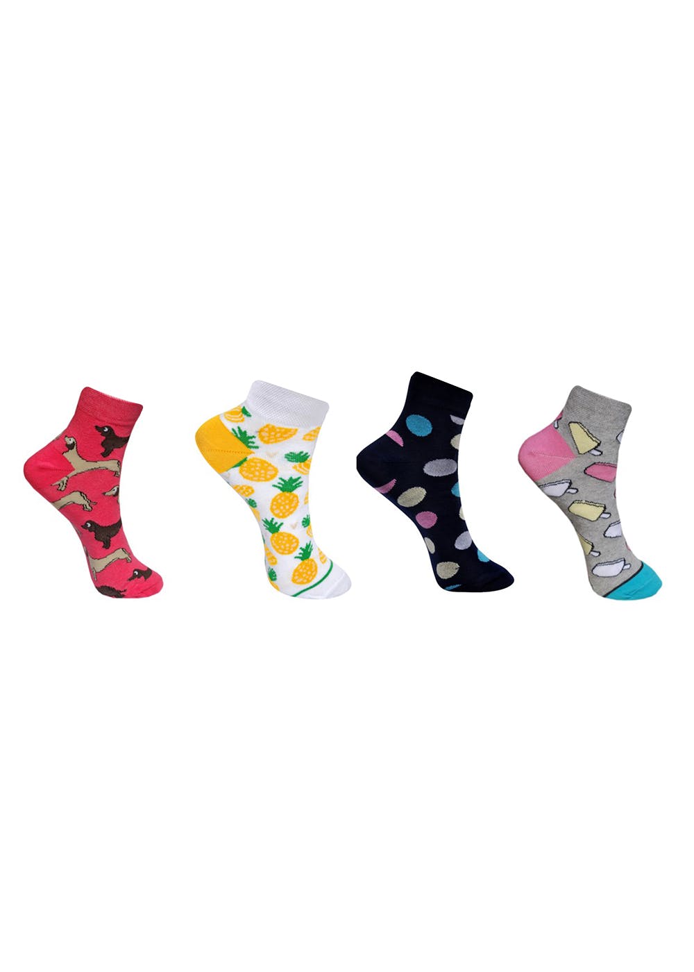 Get Set of 4 Ankle Length Knitted Design Multi Colored Socks at ₹ 450 ...