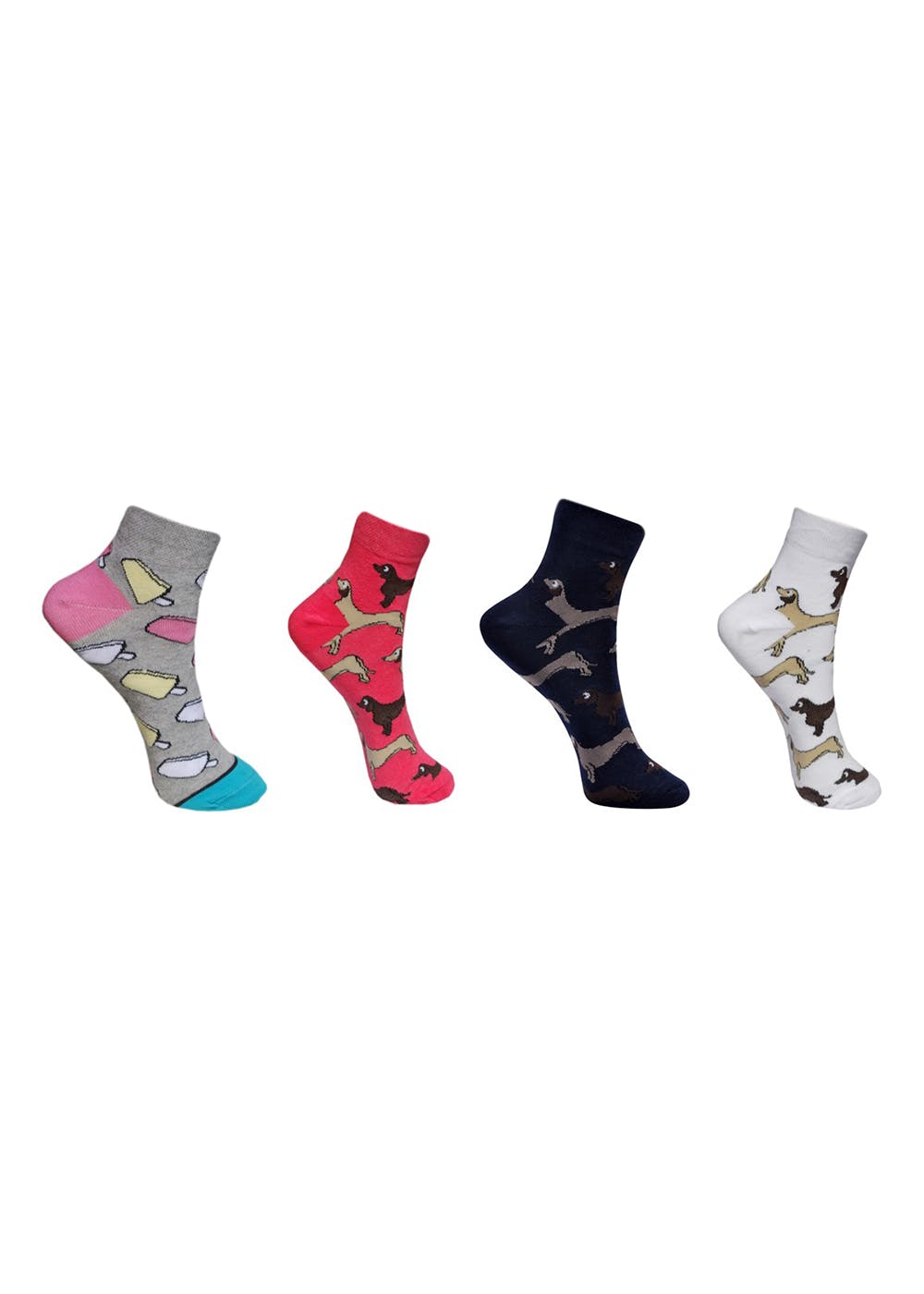 Get Set of 4 Ankle Length Multi Colored Socks at ₹ 450 | LBB Shop