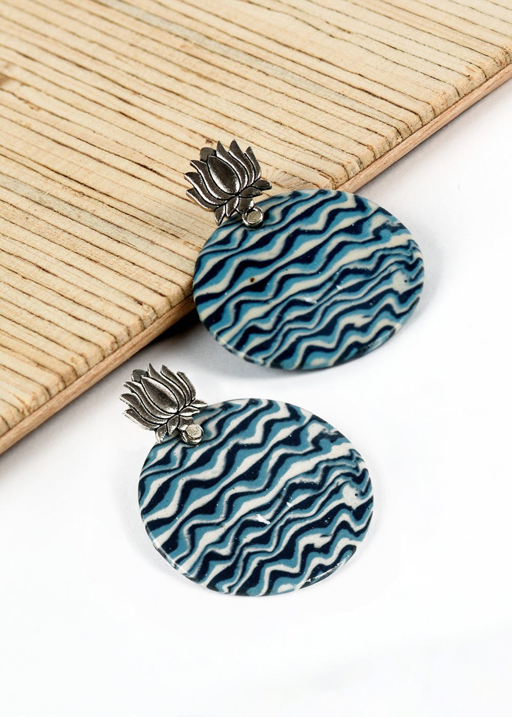 Get Blue Wave Ceramic Stud Earring at ₹ 1250 | LBB Shop