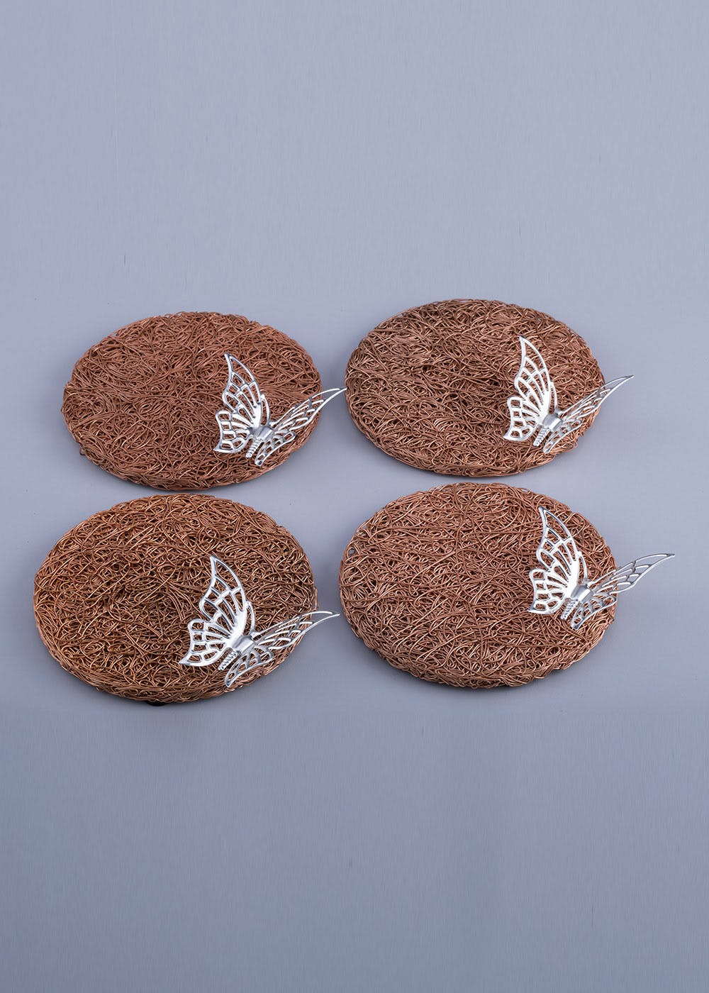 Get Wire Mesh Butterfly Coasters (Set of 4) at ₹ 1980 | LBB Shop