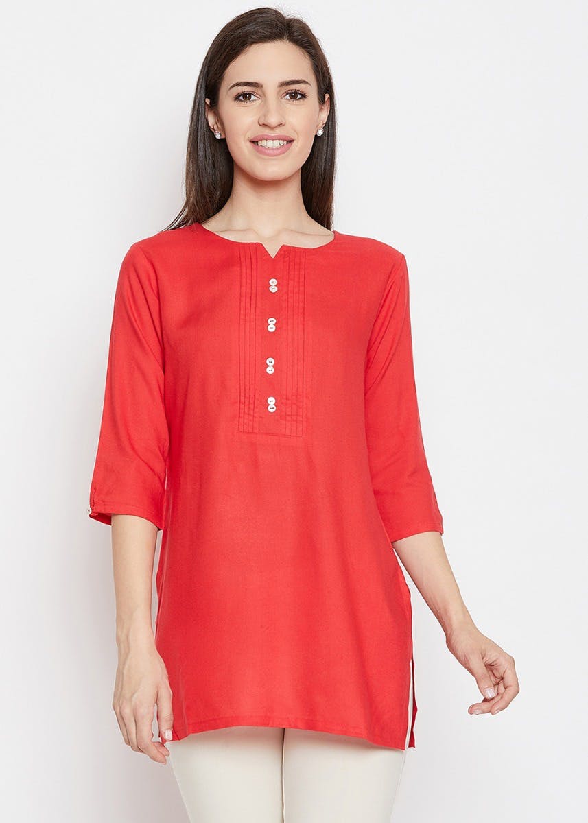 Get Pintuck Yoke Side Slit Tunic at ₹ 549 | LBB Shop