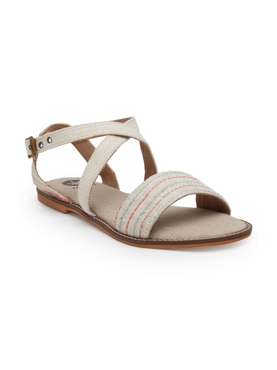 Get Two Tone Handloom Jute Cross-Straps Sandals at ₹ 2850 | LBB Shop
