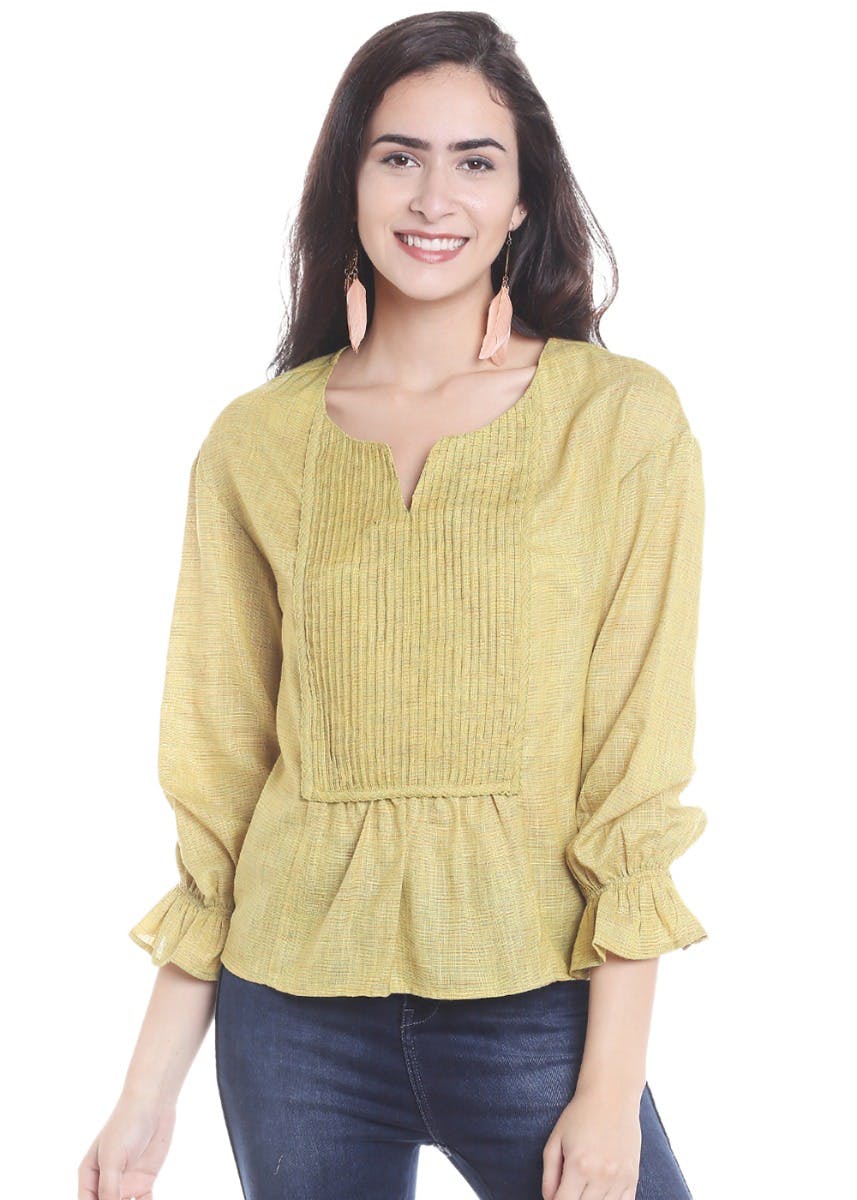 Get Pintuck Yoke Smock Sleeves Top at ₹ 720 | LBB Shop