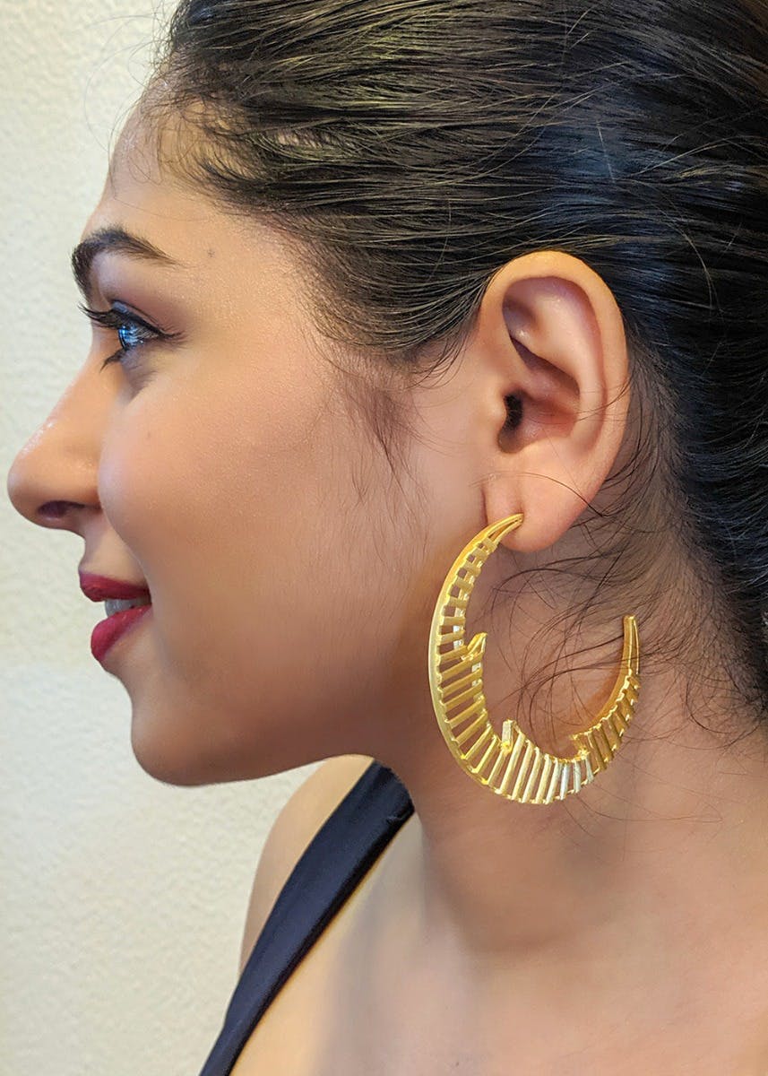 Get Handmade Concentric Circles Half Hoops at ₹ 1199 | LBB Shop
