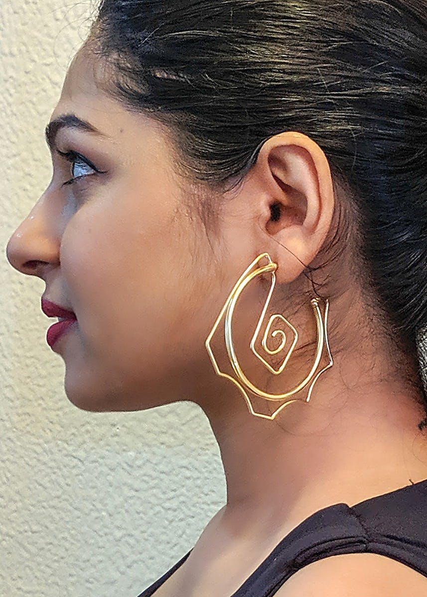 Get Handmade Concentric Circles Half Hoops at ₹ 1199 | LBB Shop