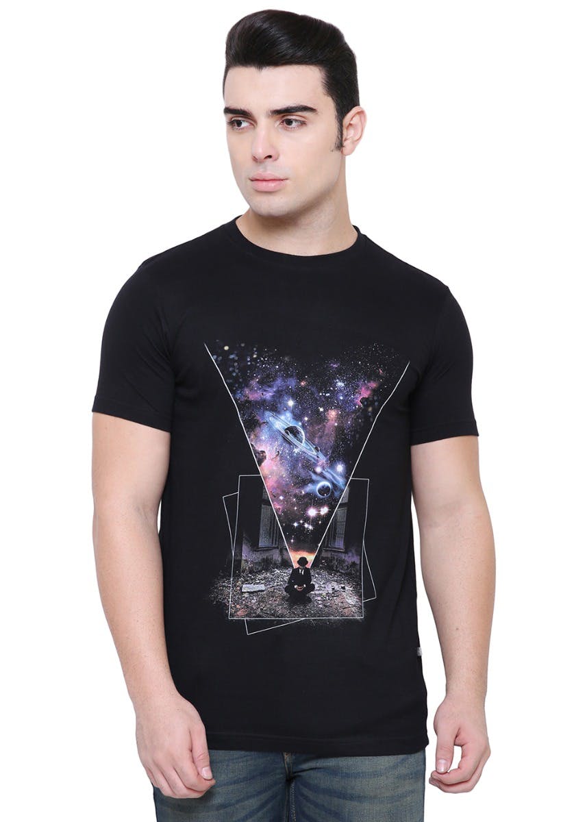 Get Night Walk Graphic Black T-Shirt at ₹ 599 | LBB Shop