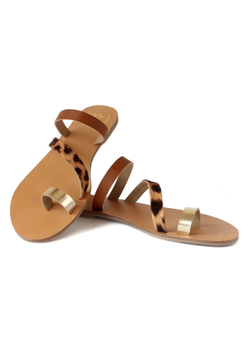 Get One-Toe Leopard Print Strappy Slides at ₹ 899 | LBB Shop