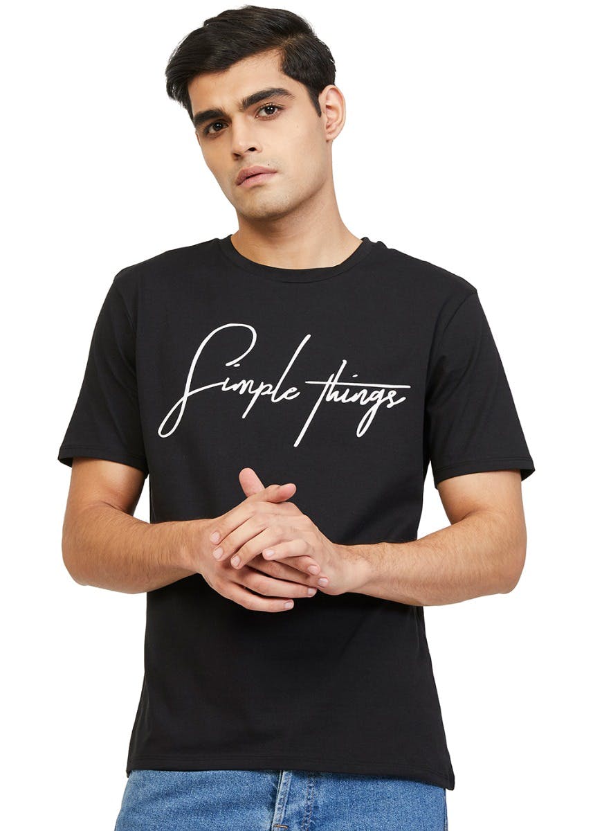 Get "Simple Things" Printed Crew Neck T-Shirt at ₹ 599 | LBB Shop
