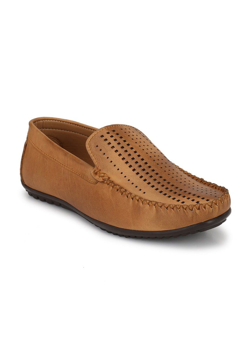 Get Perforated Detail Classic Solid Loafers at ₹ 999 | LBB Shop