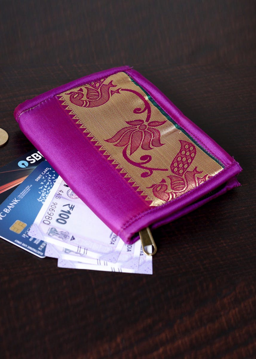 Get Handblock Ethnic Print Silk Wallet at ₹ 695 | LBB Shop