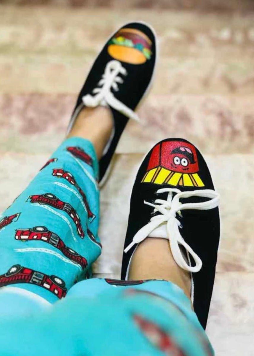 Get Handpainted Burger & Fries Sneakers at ₹ 1299 | LBB Shop