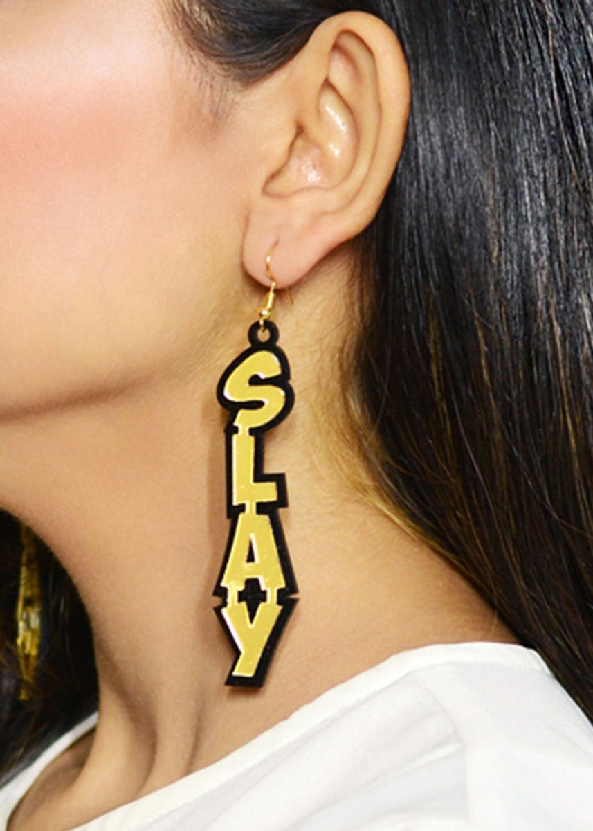 Get Slay' Gold Drop Earrings at ₹ 349 | LBB Shop