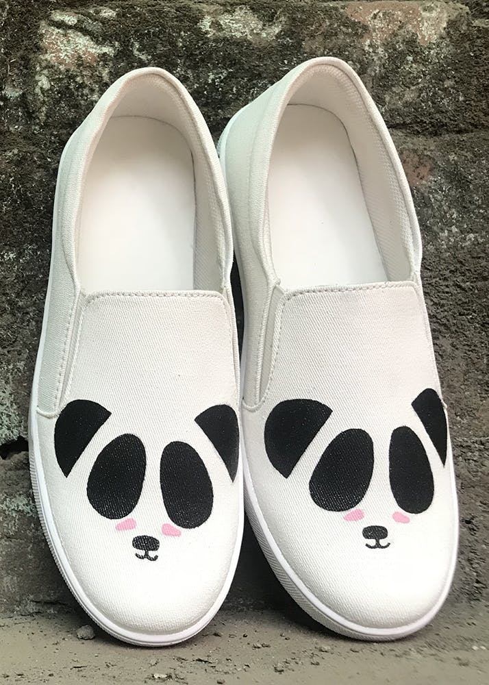 Get Handpainted Panda Slip-Ons at ₹ 1299 | LBB Shop