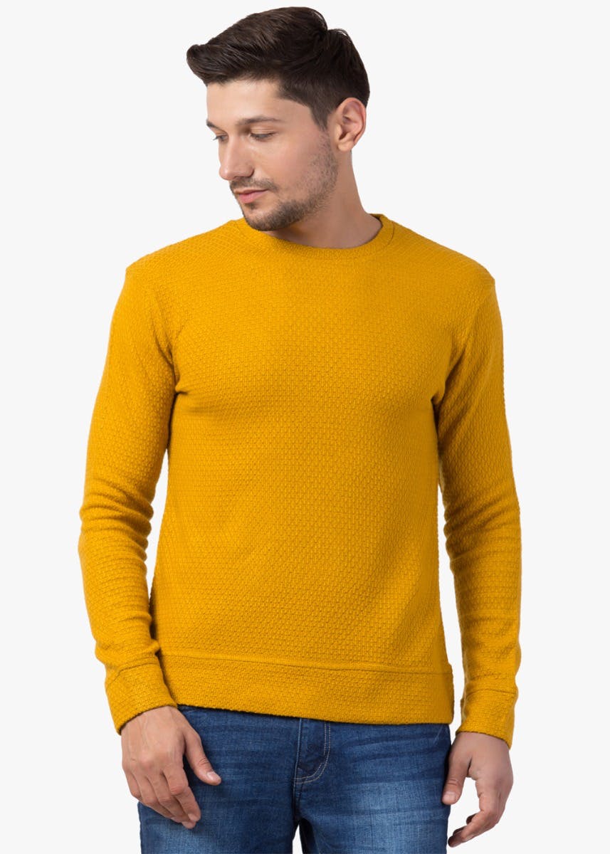 Get Solid Textured Sweatshirt at ₹ 1041 | LBB Shop