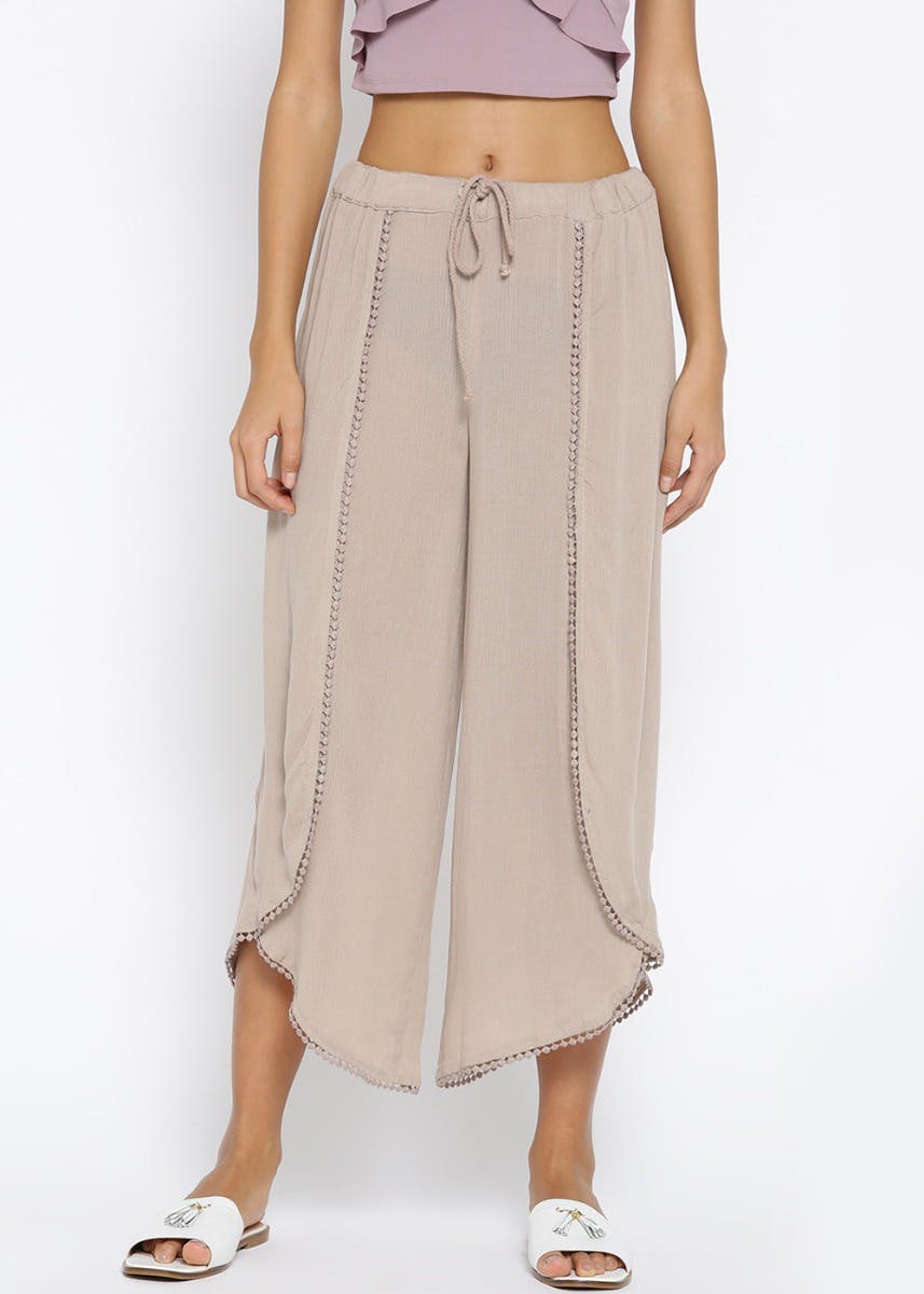 Get Tassel Overlay Solid Pants at ₹ 760 | LBB Shop
