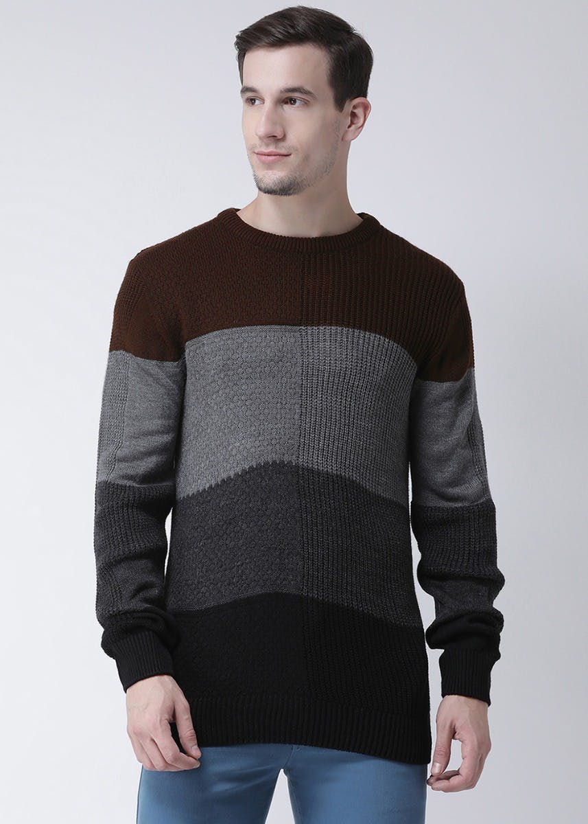 Get Half & Half Woven Textured Sweater at ₹ 1449 | LBB Shop