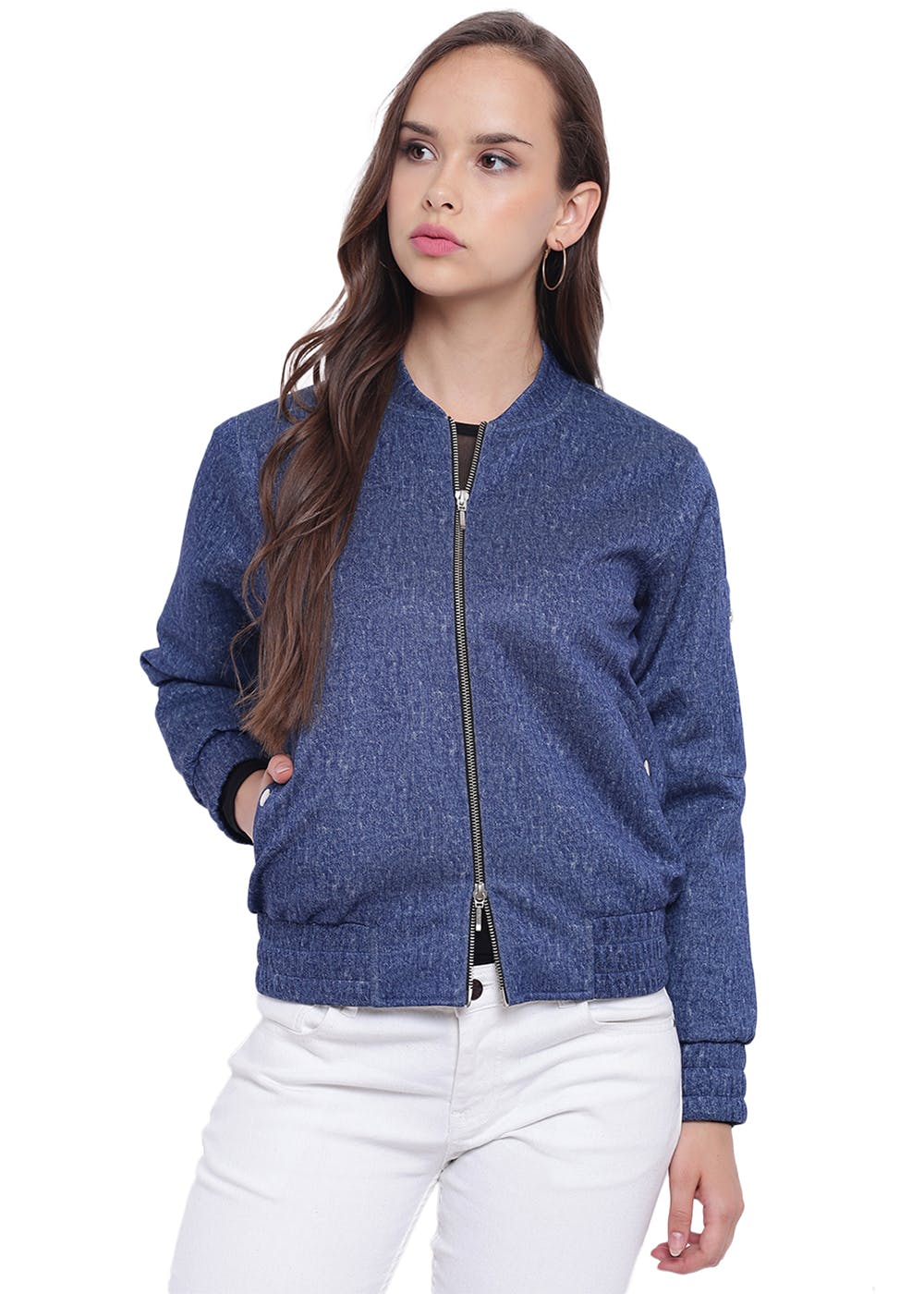 Get Solid Textured Zipped Jacket at ₹ 1930 | LBB Shop