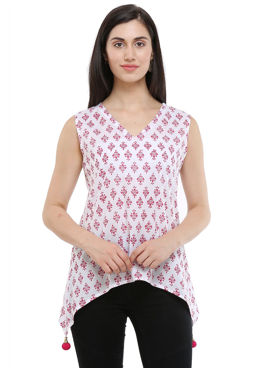 Get Two Directional Floral Printed White Top at ₹ 495 | LBB Shop