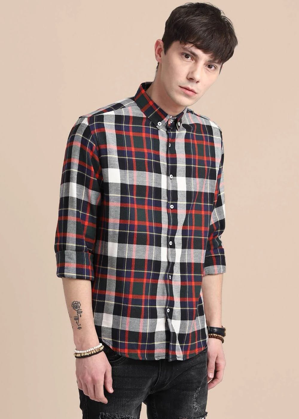 Get Multicoloured Checkered Full Sleeves Shirt at ₹ 1393 | LBB Shop
