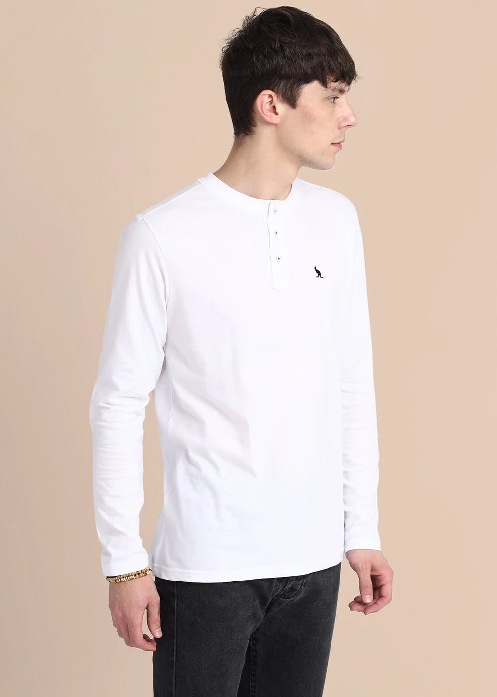 Get Solid Henley Neck Full Sleeves T-Shirt at ₹ 903 | LBB Shop