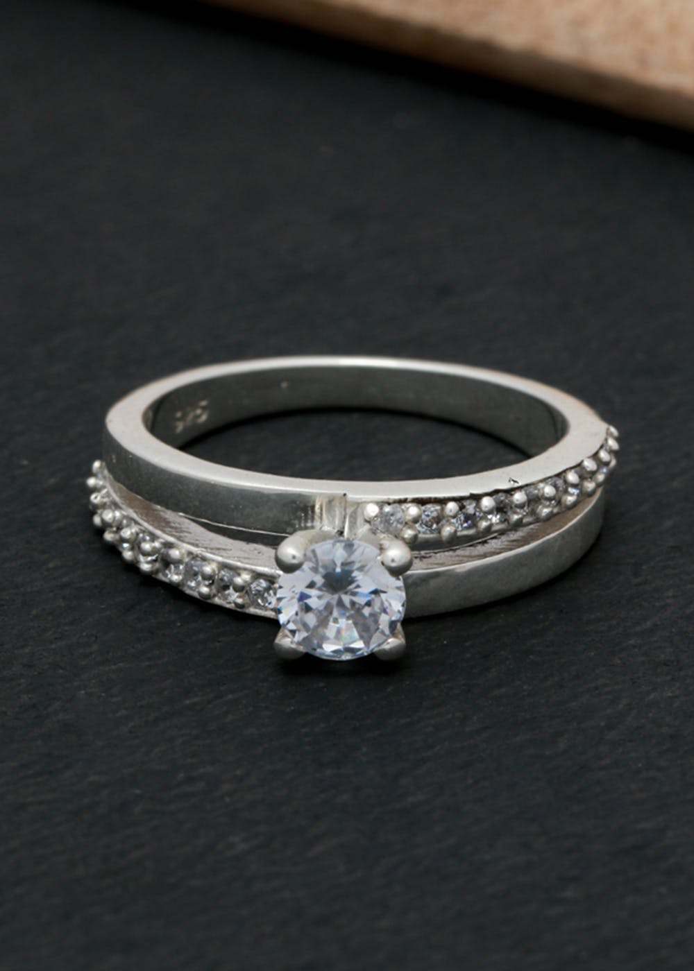 Get Minimalistic Silver Crystal Ring at ₹ 1090 | LBB Shop