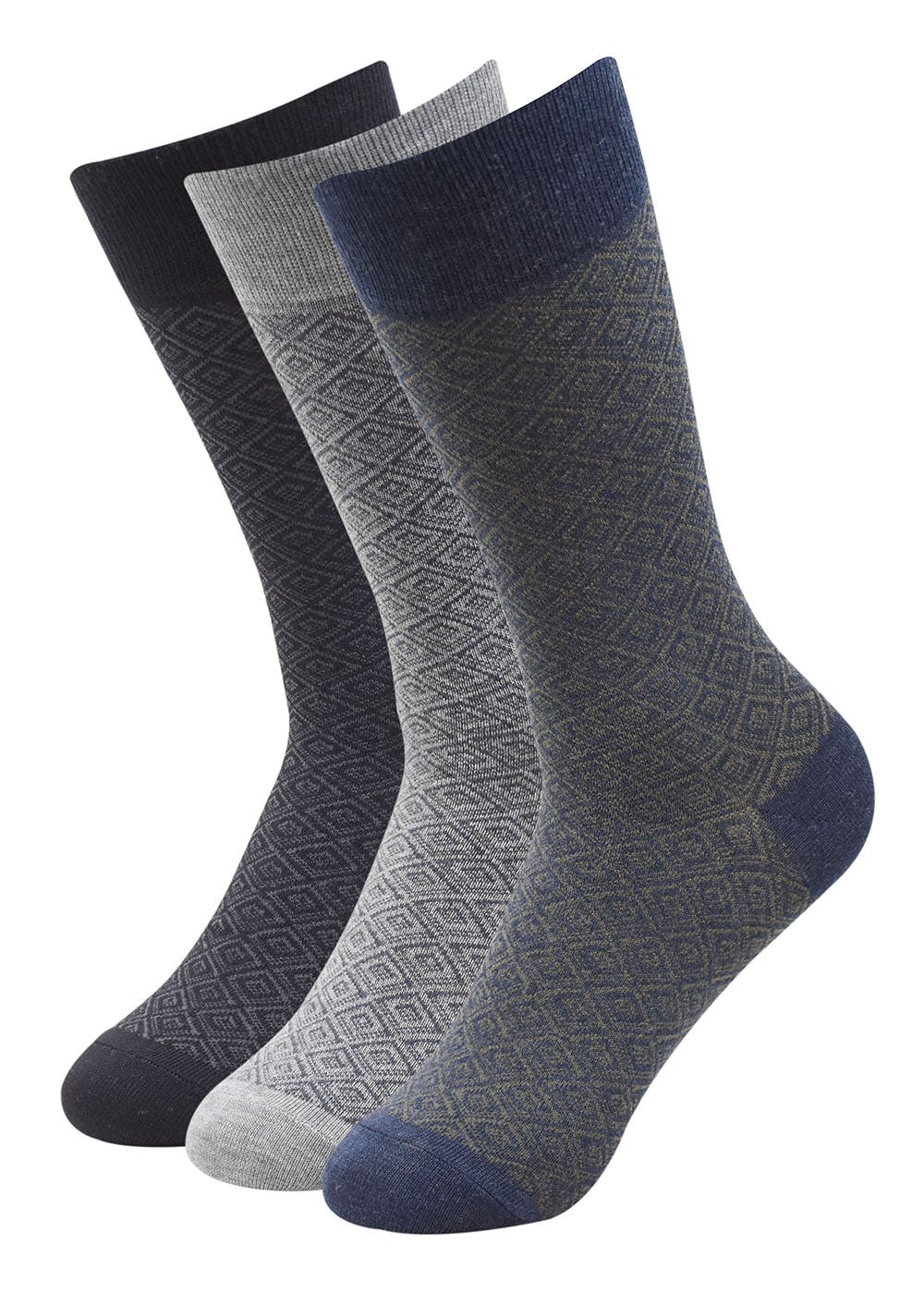 Get Set of 3 Geometric Modal Crew Socks at ₹ 451 | LBB Shop