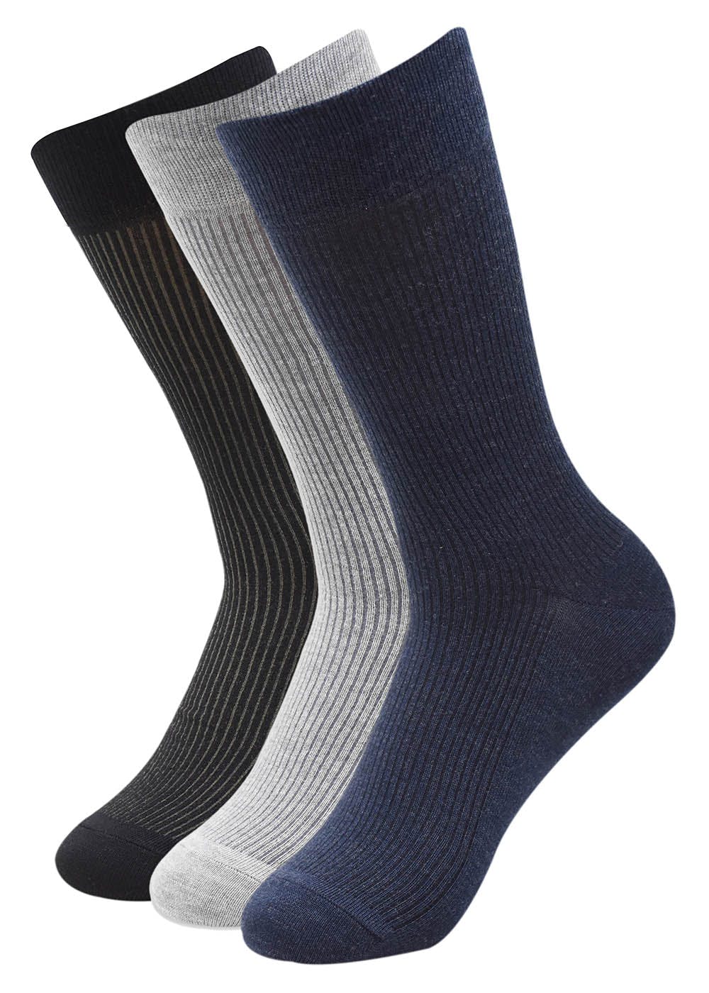 Get Set of 3 Striped Modal Crew Socks at ₹ 451 | LBB Shop