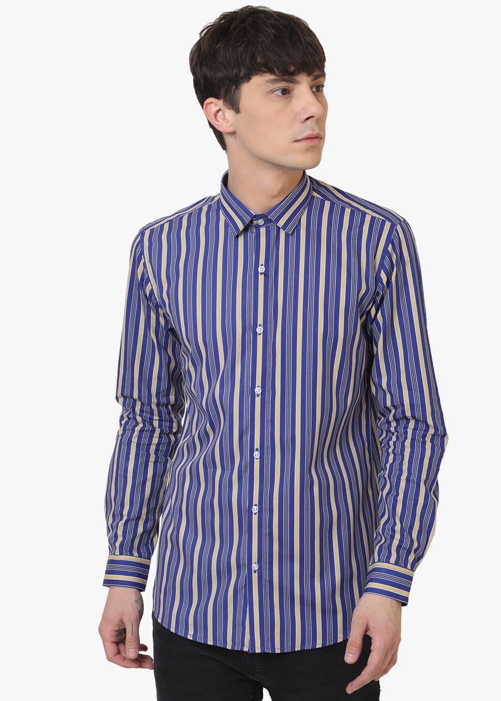 Get Two-Tone Panel Striped Casual Shirt at ₹ 599 | LBB Shop