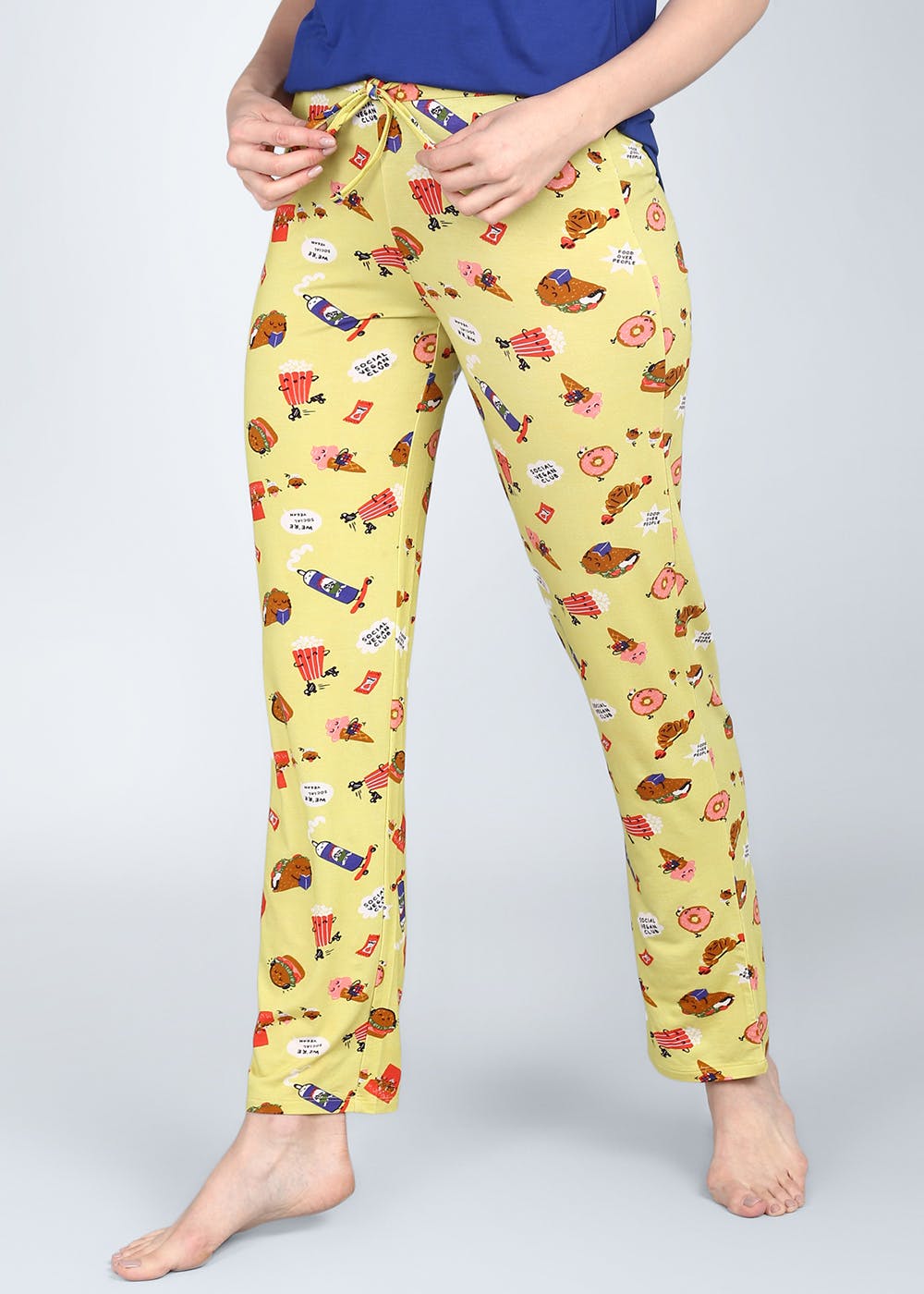 Get Food Love Printed Yellow Pyjamas at ₹ 1990 | LBB Shop