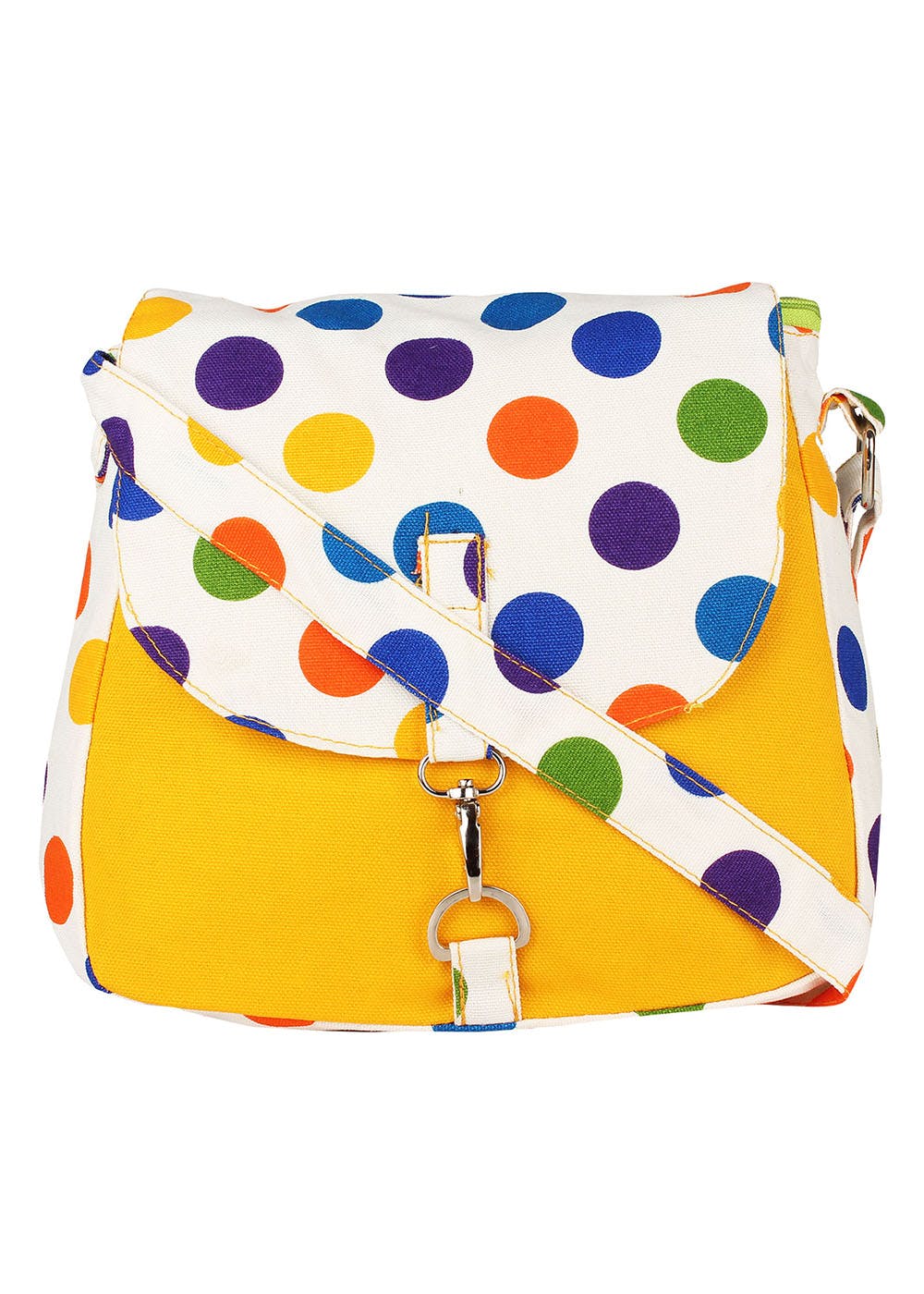 Get Multicoloured Polka Dots Printed Flap Cross Body at ₹ 399 | LBB Shop