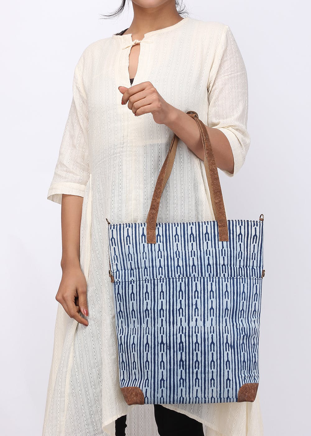 Get Fork Printed Indigo Tote at ₹ 2890 | LBB Shop