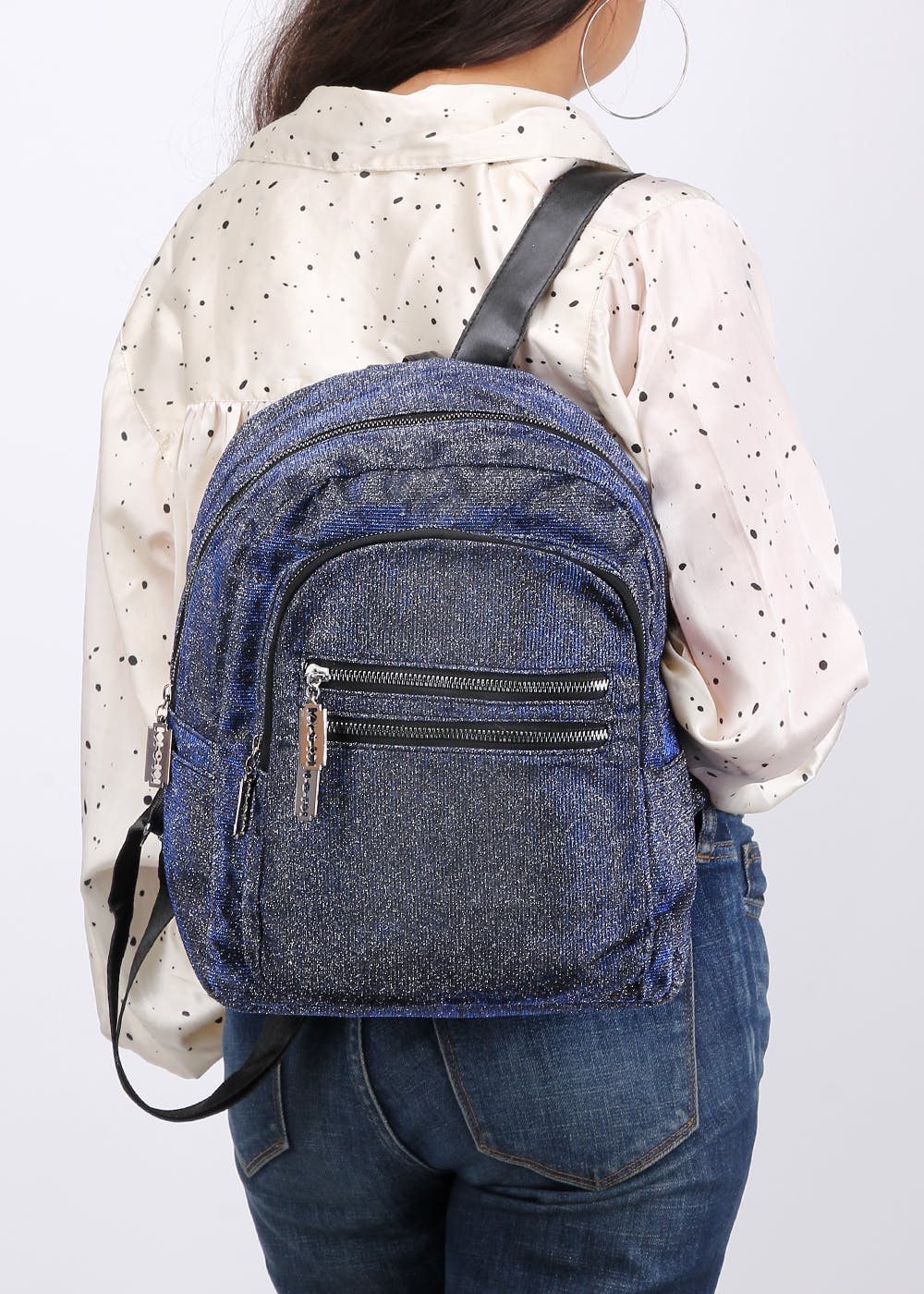 Get Dual Front Zip Detail Solid Backpack at ₹ 670 | LBB Shop