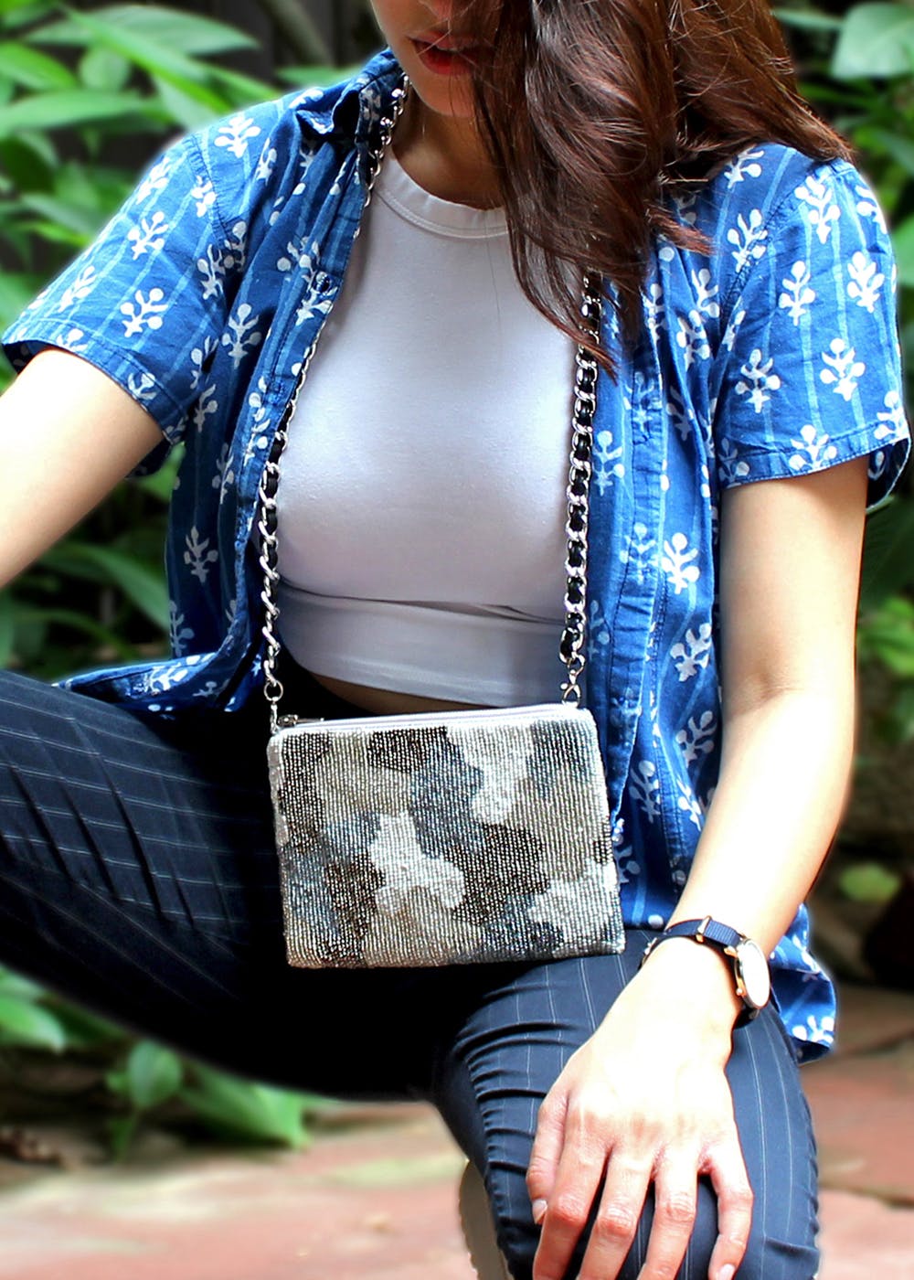 Get Beaded Camo Designed Cross-Body at ₹ 1699 | LBB Shop