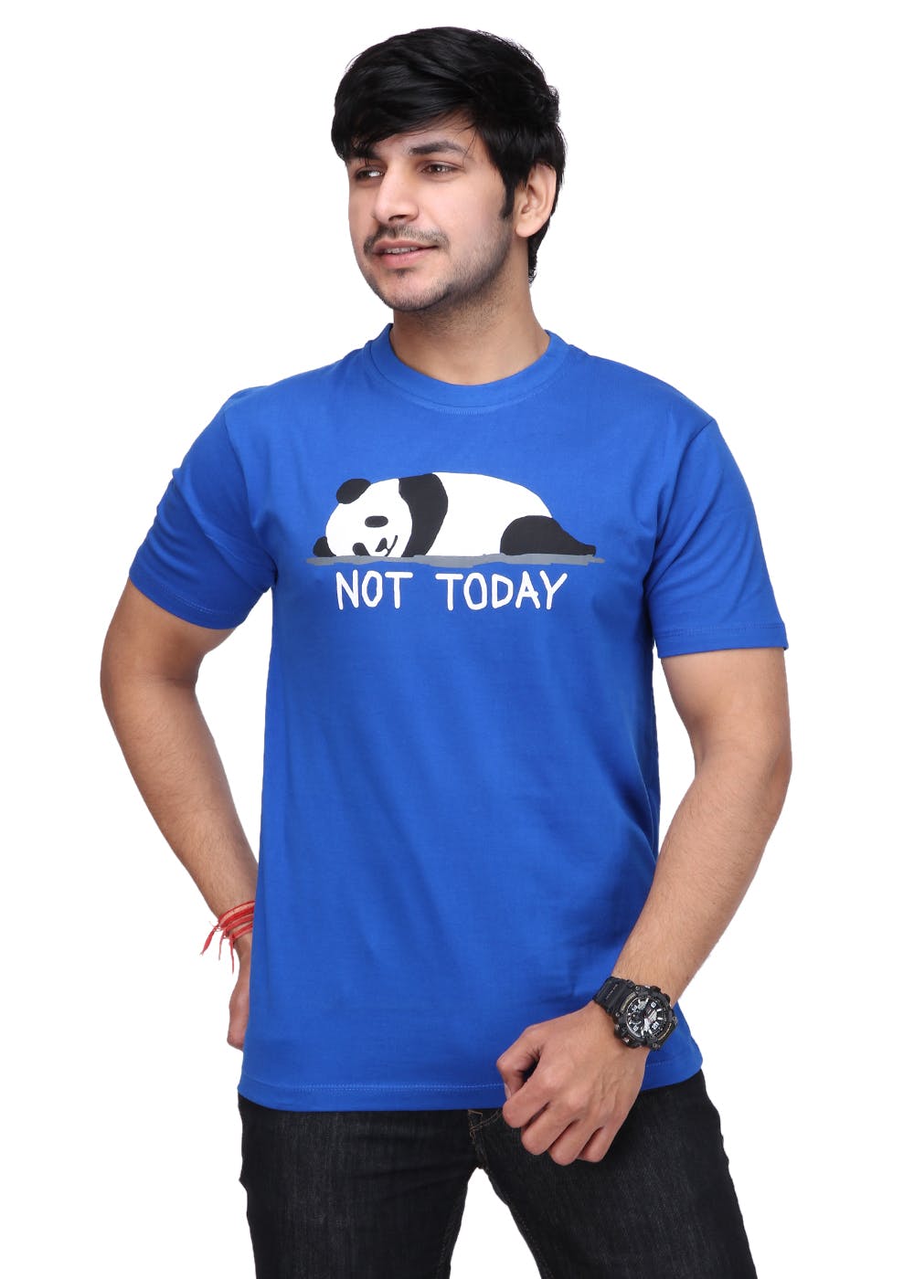 Get Lazy Panda Graphic Blue T-Shirt at ₹ 499 | LBB Shop