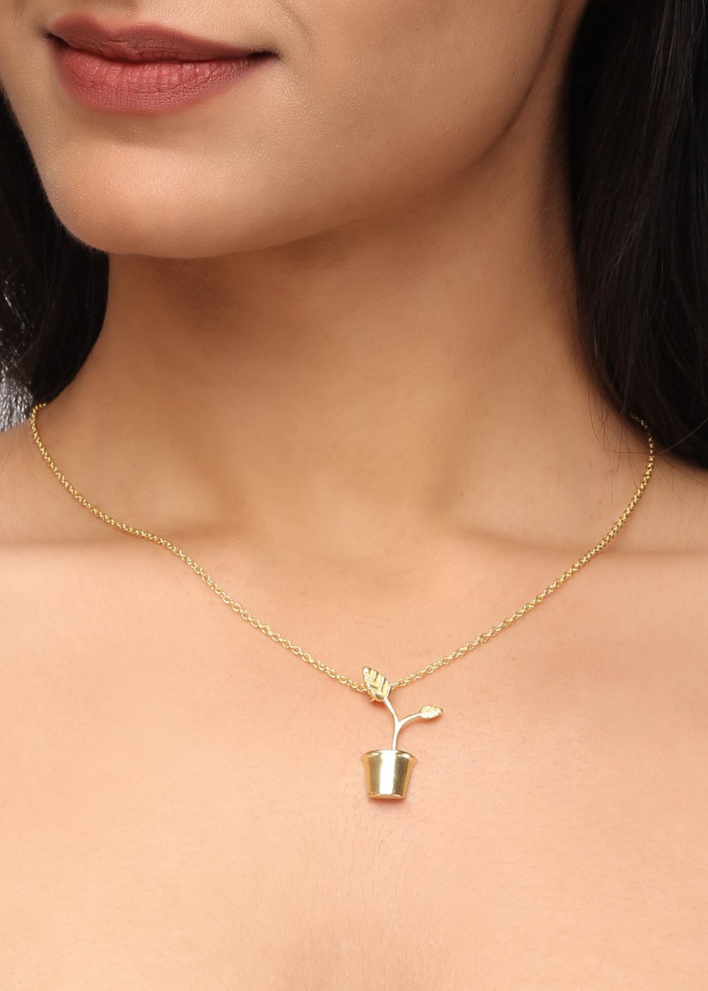 Get Gold Flower Pot Necklace at ₹ 1300 | LBB Shop