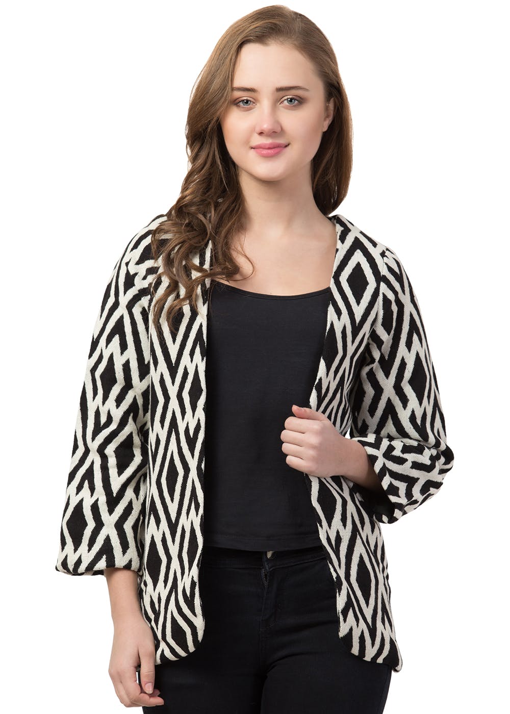 Get Diamond Print Handloom Jacket at ₹ 859 | LBB Shop