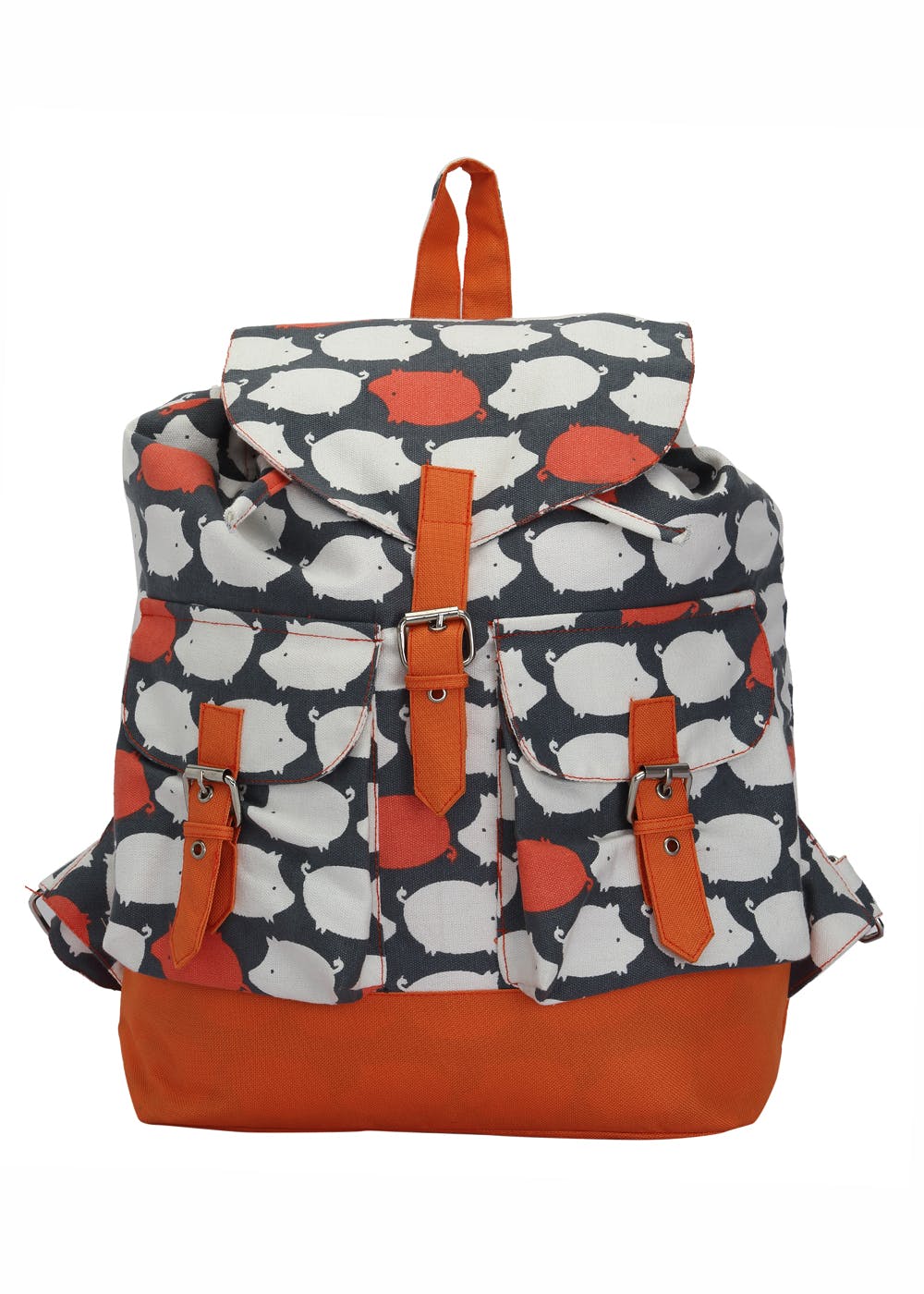 Get Piggy Printed Canvas Backpack at ₹ 799 | LBB Shop