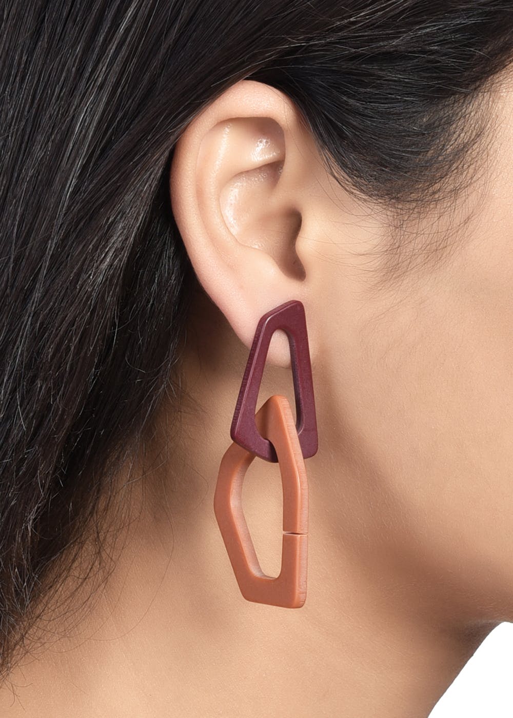 Get Brown Hue Interlocked Drop Earrings at ₹ 755 | LBB Shop
