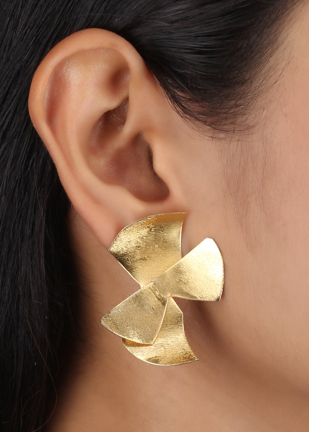 Get Gold Plated Textured Abstract Studs at ₹ 550 | LBB Shop