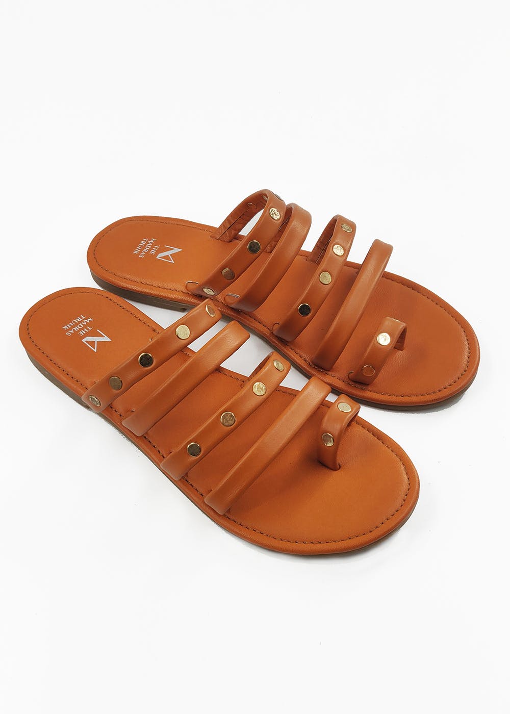 Get Stud Embellished Solid Strappy Flats at ₹ 1550 | LBB Shop