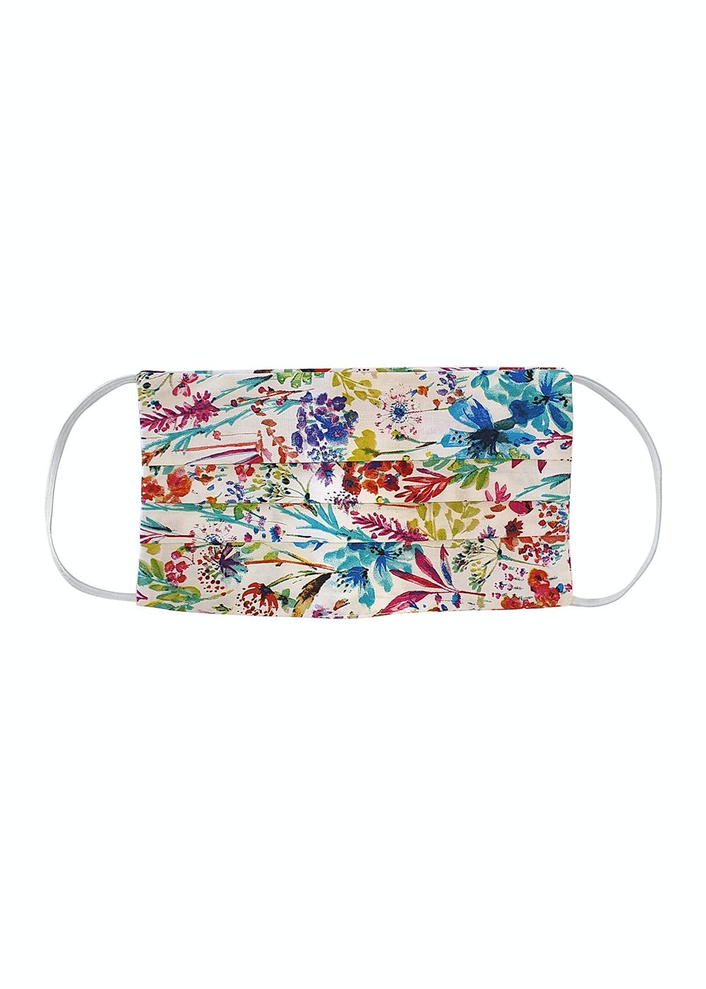 Get White Cotton Floral Pleated Reusable Mask at ₹ 125 | LBB Shop