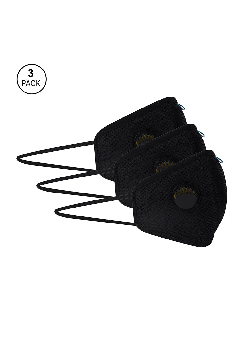 Get Fresh Filter Outdoor Masks with Respirator - Black- Pack of 3 at ...